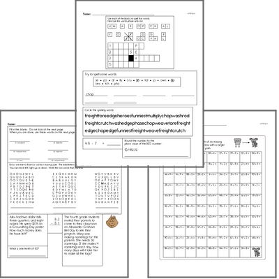 4th grade Homework Workbooks for March | edHelper