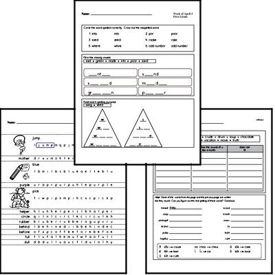 First Grade Spelling, Vocabulary, and Word Study Workbooks for April ...