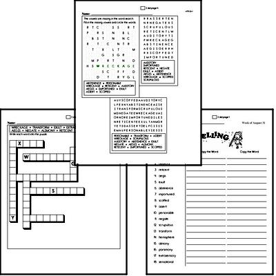 Middle School Spelling, Vocabulary, and Word Study Workbooks for August ...