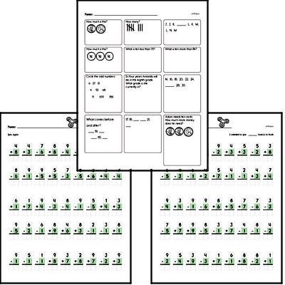 Free First Grade Math Minutes PDF Worksheets | edHelper.com