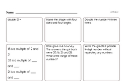 Free Fourth Grade Math Minutes PDF Worksheets | edHelper.com