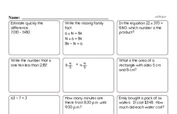 Free Fifth Grade Assessment PDF Worksheets | edHelper.com