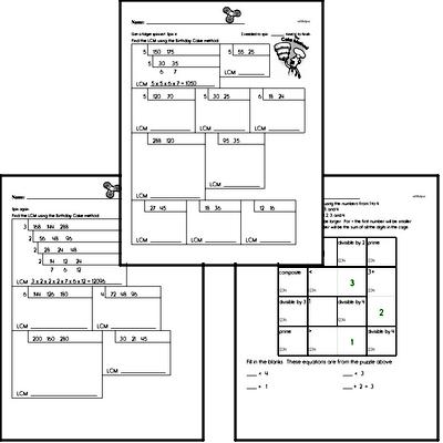 Free Fifth Grade Number Theory PDF Worksheets | edHelper.com