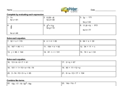 Free Fifth Grade Prealgebra PDF Worksheets | edHelper.com