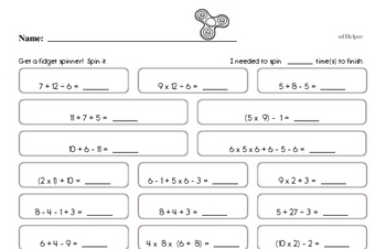 Free Sixth Grade Math Facts Practice PDF Worksheets | edHelper.com